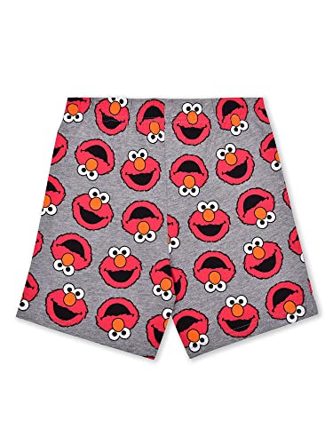 Sesame Street Elmo, Cookie Monster and Oscar Boys T-Shirt and Short Pants Set for Infant and Toddlers – White/Orange/Grey