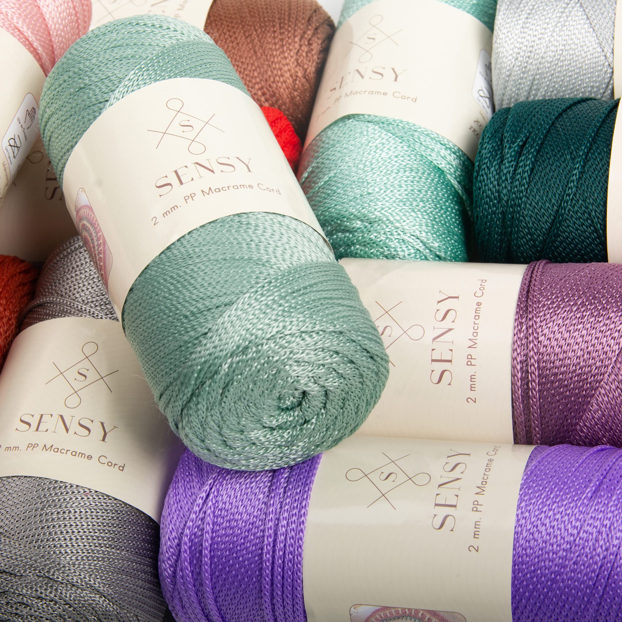 Sensy Premium 2mm 251 Yards Polyester Rope 100% Polypropylene Cord Macrame Cord 2mm Crochet Bag Cord Macrame Rope Crochet Thread Gift for Knitter (Copper)