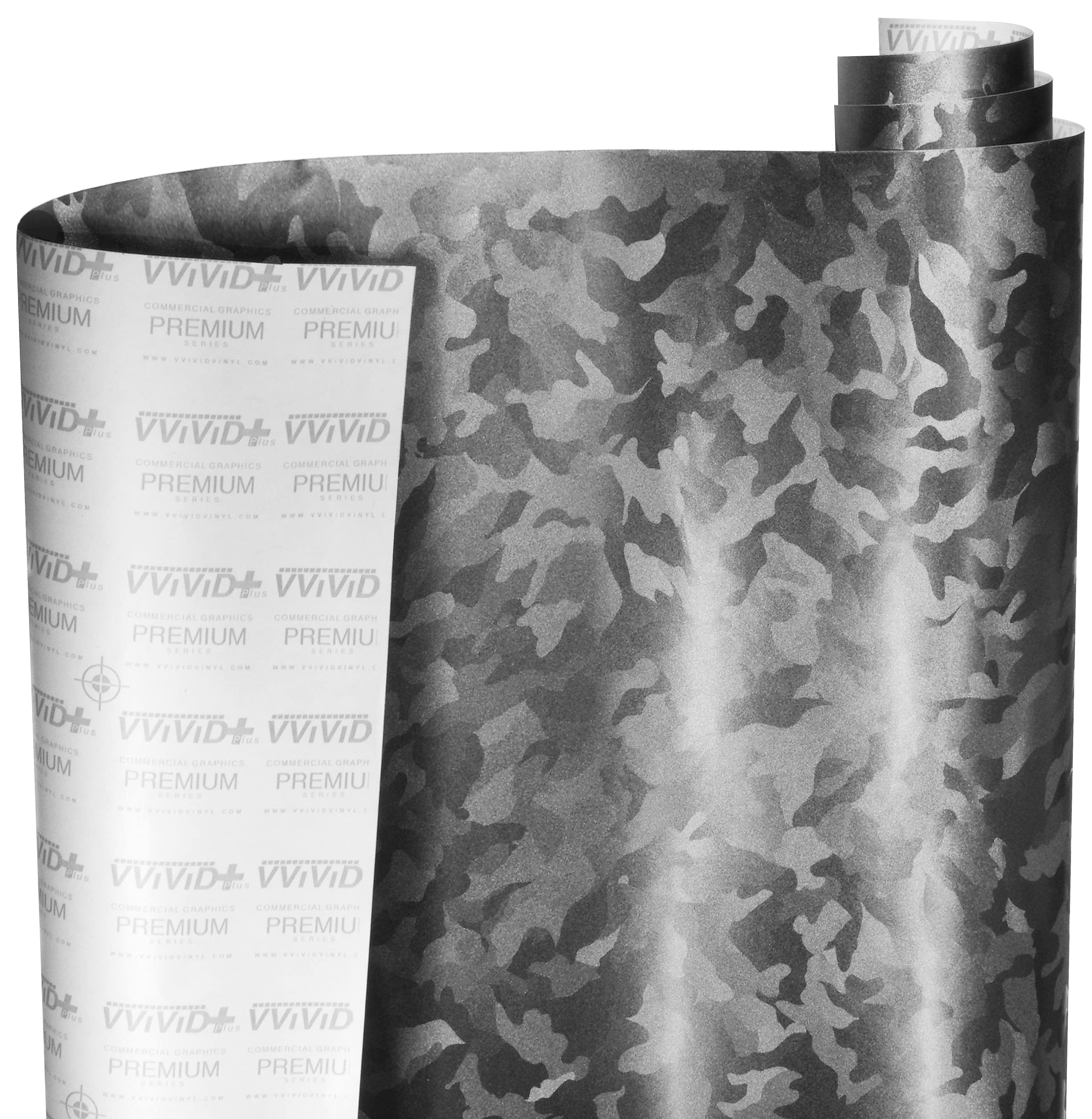 VViViD+ Stealth Medium Pattern Camouflage Vinyl Wrap Roll (1ft x 5ft, Ghost Metal)