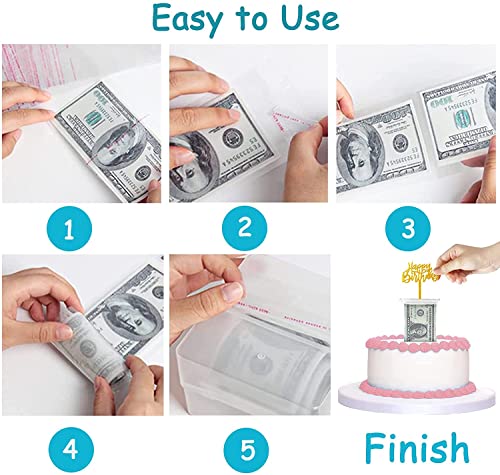 AIRSUNNY 100 Pcs 3x7 Clear Resealable Cello/Cellophane Bags Good for Bakery, Candle, Soap, Cookie Poly Bags,Cake Money Box Transparent Bags– 3" x 7''