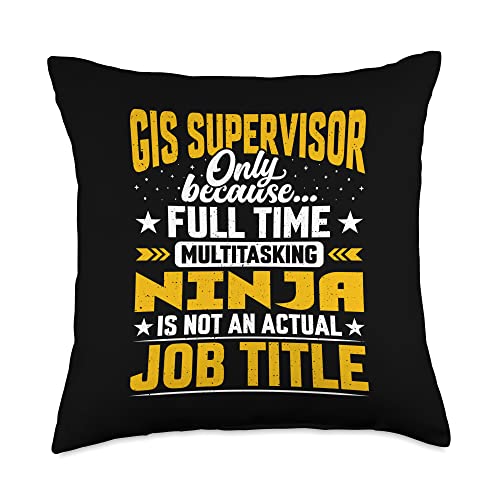 GIS Supervisor Job Title - Funny GIS Manager Director Throw Pillow