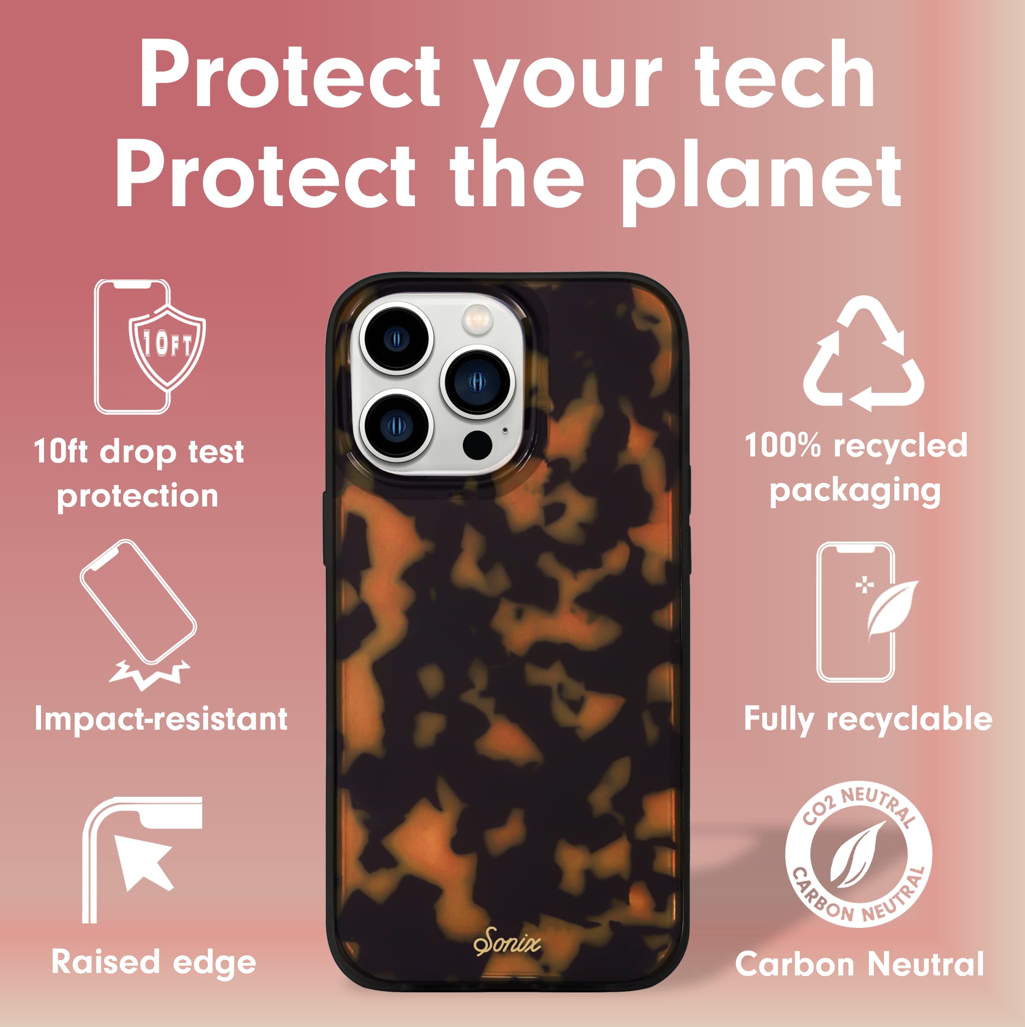 Sonix Phone Case for iPhone 13 Pro Max / 12 Pro Max | Compatible with MagSafe | 10ft Drop Tested | Classic Tortoiseshell Case | Brown Tort