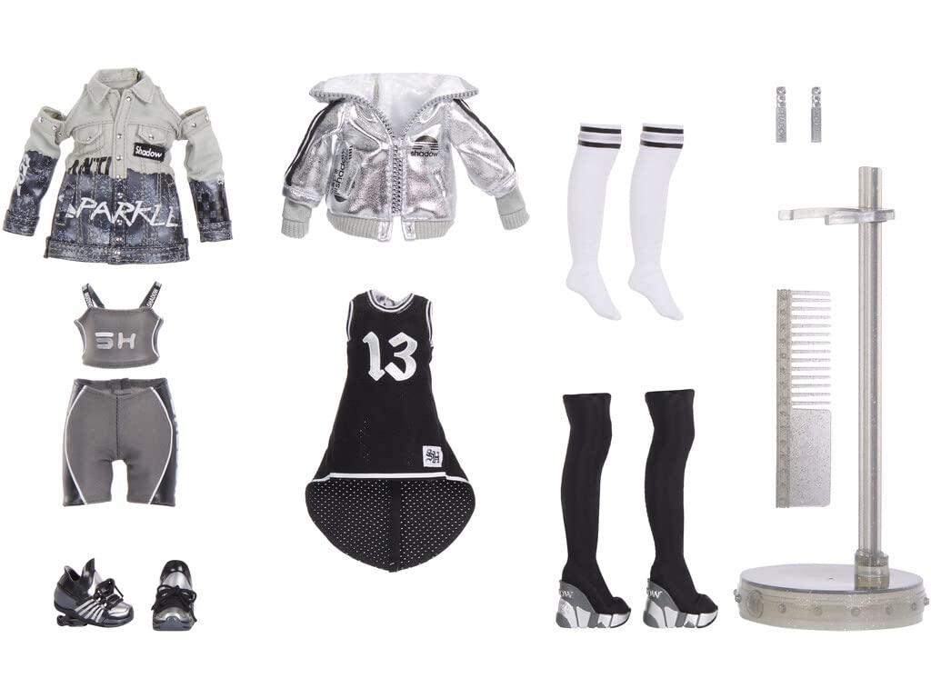 Rainbow High Nicole Steel Grayscale Fashion Doll with 2 Outfits and Accessories, Gift for Kids 6-12