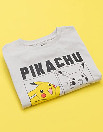 Pokemon T-Shirt Boys Kids Skater Clothes Grey Pikachu Game Top 9-10 Years