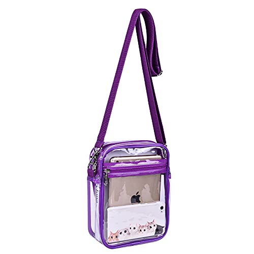 USPECLARE Clear Purse Stadium Approved Clear CrossBody Bag for Men and Women Transparent Messenger Shoulder Bag