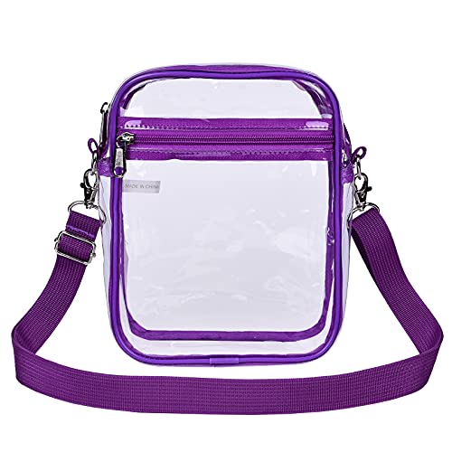 USPECLARE Clear Purse Stadium Approved Clear CrossBody Bag for Men and Women Transparent Messenger Shoulder Bag