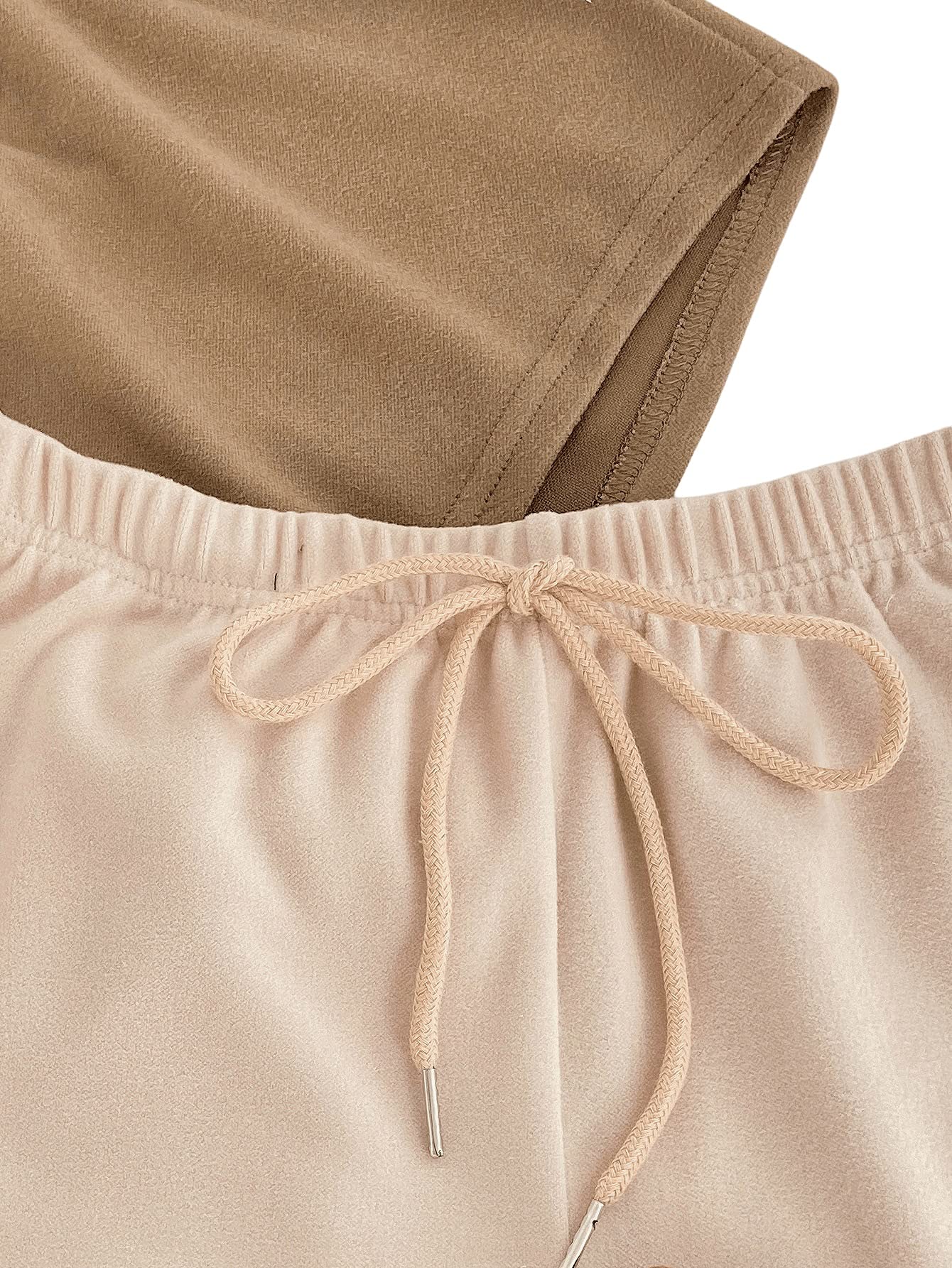 MakeMeChic Women's 3pack Elastic Waist Knot Front Lounge Track Shorts Brown Apricot Rust Brown M