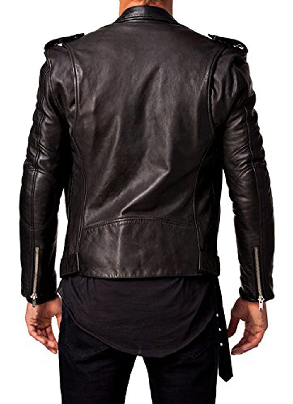 QAWACH Men Leather Jacket - Lambskin Winter Vintage Motorcycle Biker Jacket, Coat Soft & Stylish Moto Ride & Racing Jacket's