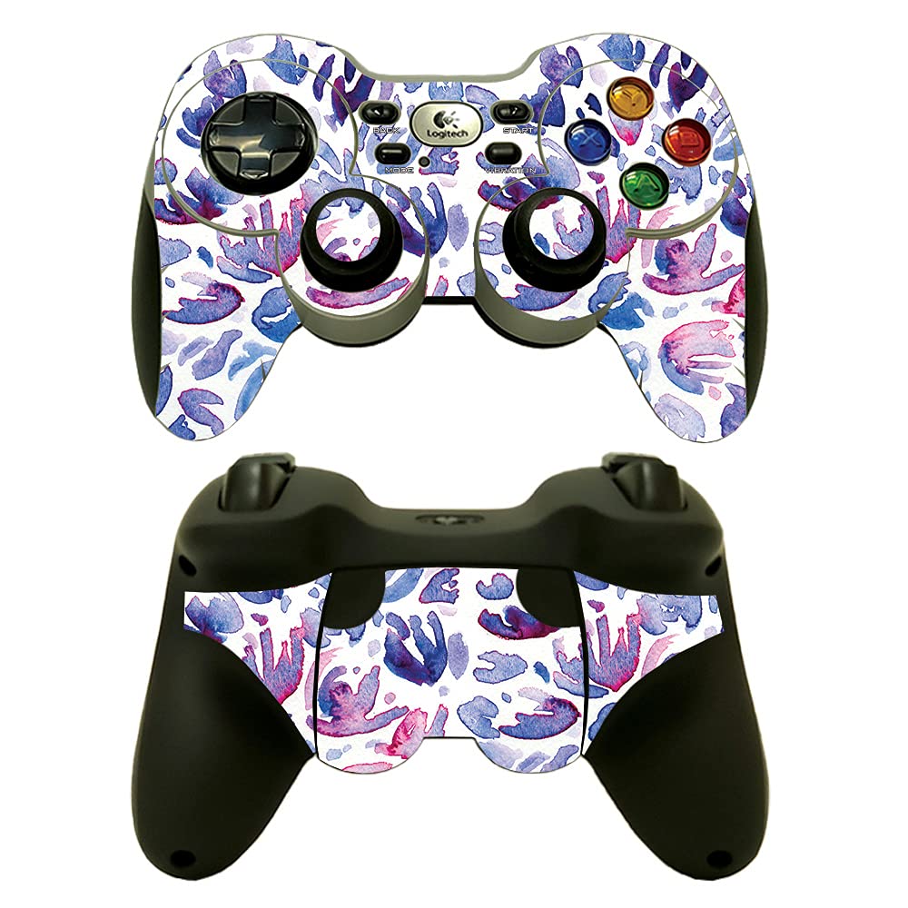 MightySkins Skin Compatible with Logitech Wireless Gamepad F710 - Blue Petals | Protective, Durable, and Unique Vinyl Decal wrap Cover | Easy to Apply, Remove, and Change Styles | Made in The USA