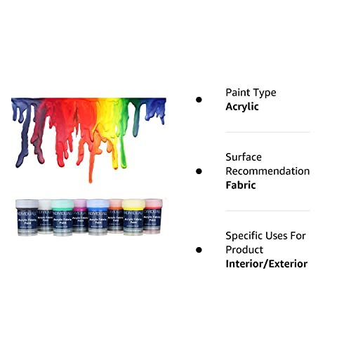 individuall Premium Fabric & Textile Paints Professional Grade Clothing Paint Set Art and Hobby Paints Craft Paint Set with 8 x 20 ml / 0.7 fl oz Vivid Colors For Beginners, Students, & Artists