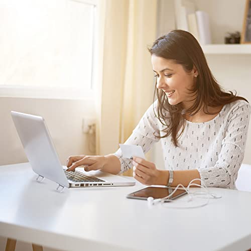 Abeillo 2PCS Portable Keyboard Riser, Self-Adhesive Mini Laptop Stand Invisible Computer Keyboard Stand for Desk, Laptop Feet Compatible with MacBook Pro/Air, Lenovo, Surface (Silver)