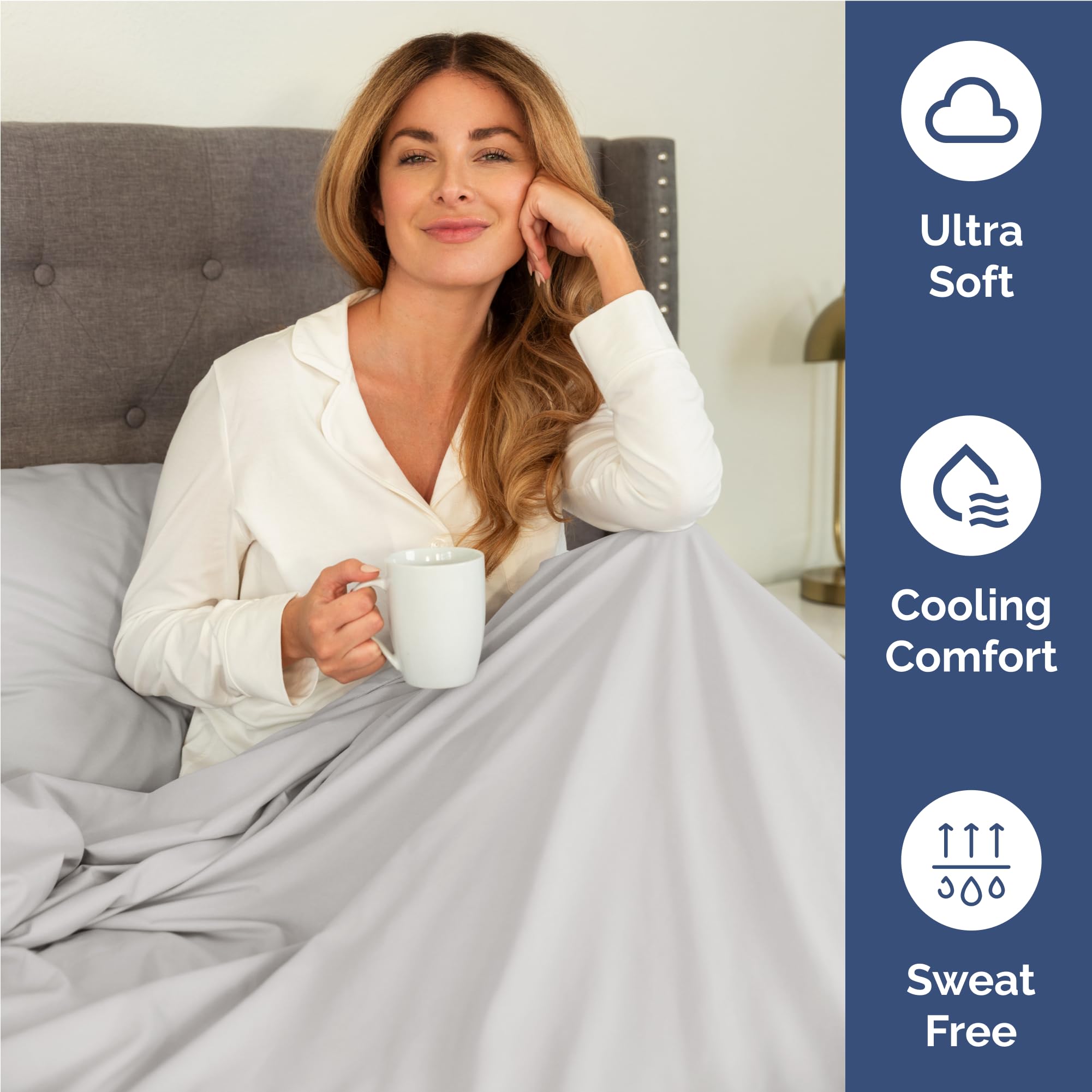 Full Size 4 Piece Sheet Set - Comfy Breathable & Cooling Bed Sheets Set - Hotel Luxury Bedding for Women, Men, Kids & Teens - Deep Pockets, Easy-Fit, Super Soft & Wrinkle Free - Oeko-Tex - French Grey