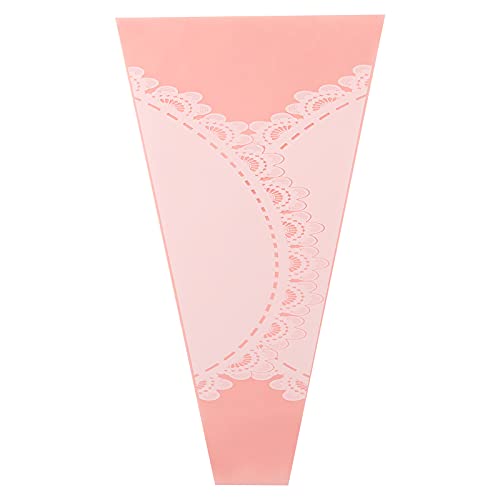 Flower Wrapping Paper Cellophane Bags for Bouquets Rose Sleeve Birthday Holiday Wrap 20pcs L-Pink