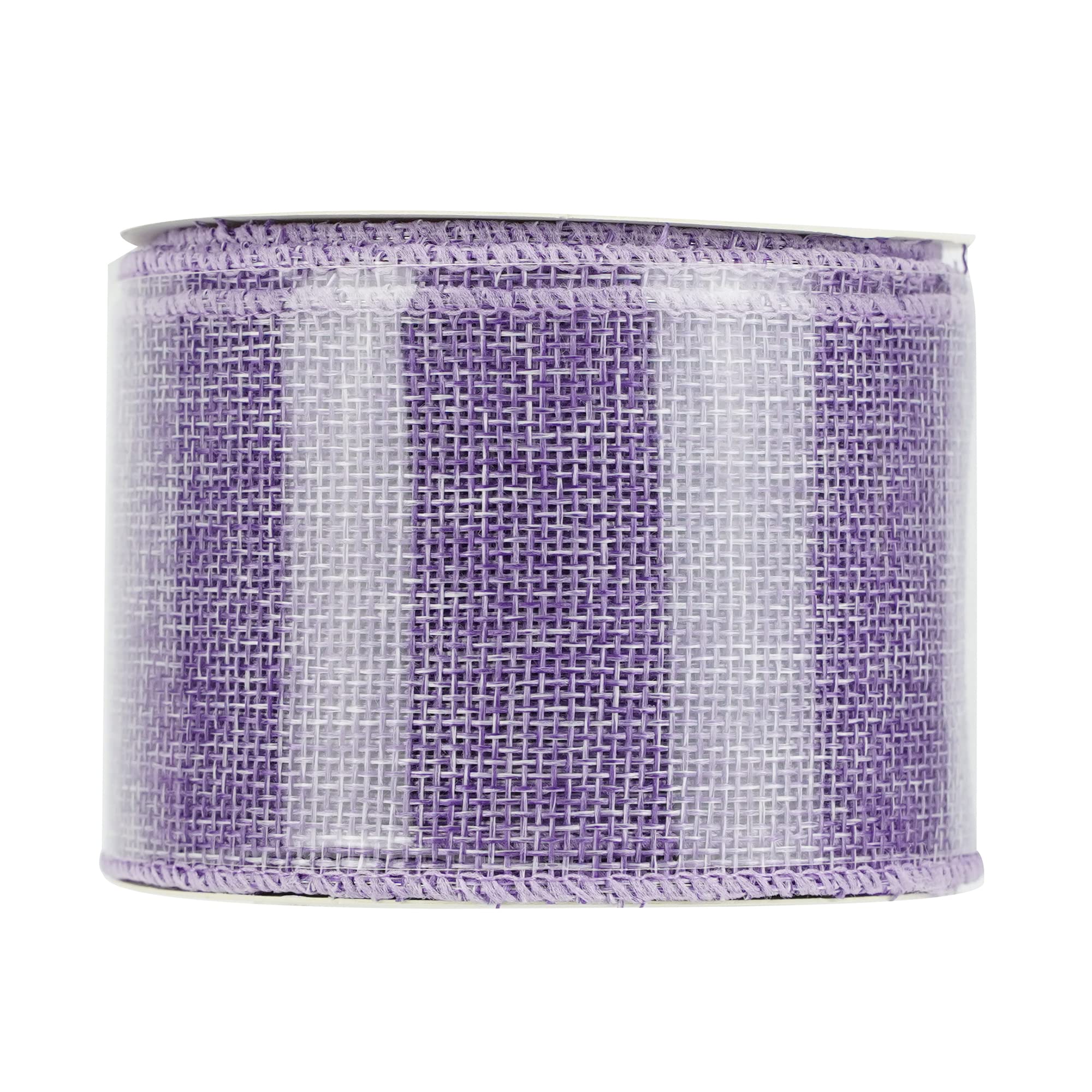 HUIHUANG Light Purple Wired Lavender Burlap Ribbon - 2.5 inch X 10 Yards Wire Edge Jute Ribbon for Easter Wreaths, Big Bows, Crafts, Swags, Tree Decoration