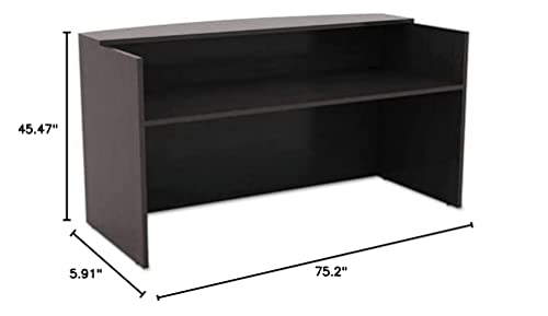 Alera ALEVA327236ES Valencia Series 71 in. x 35.5 in. x 29.5 in. to 42.5 in. Reception Desk with Transaction Counter - Espresso