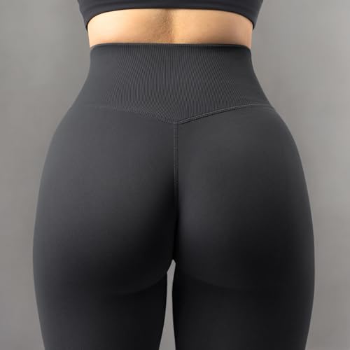 RUUHEE Women Seamless Butt Lifting Leggings High Waisted Tummy Control Workout Yoga Pants(Medium,Black)