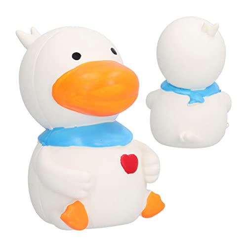 Shanrya Squeaky Duck Pet Toys, Squeaky X Duck Dog Toys Durable Latex for Dog Puppy Chewing Playing(White)