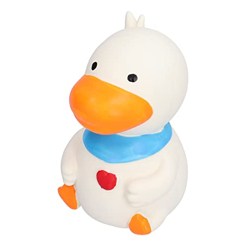 Shanrya Squeaky Duck Pet Toys, Squeaky X Duck Dog Toys Durable Latex for Dog Puppy Chewing Playing(White)