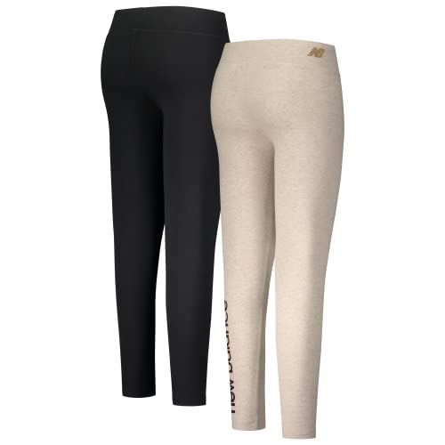 New Balance Girls Active Leggings Set 3 Piece T-Shirt, and Leggings Activewear Set, Size 78, MangoOatmeal