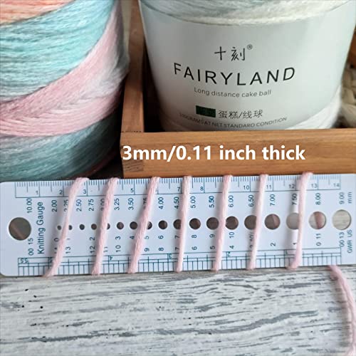 SHIKE Fairyland Gradient Color Cotton Cake Yarn,Medium-Fine Multicolor Rainbow Yarn for Knitting or Crocheting,100g 60% Cotton 30% Acrylic 10% Wool,Self Striping Ombre Air Yarn (62, 1 Ball)
