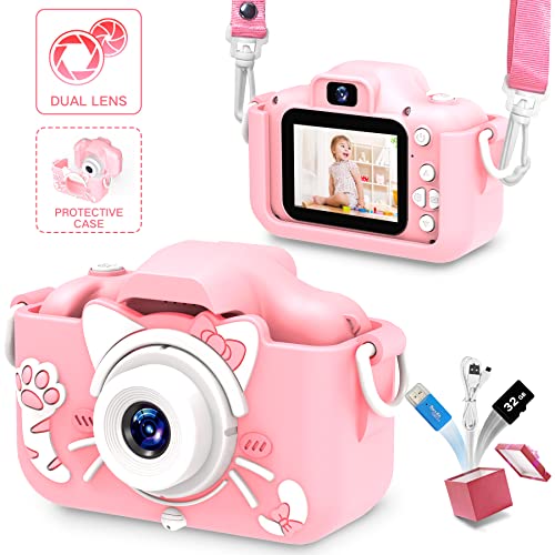 KeBuLe Kids Camera for Girls and Boys,Children Camera Digital Video, Kids Camera 2.0 Inches Screen 20.0MP Video, 32GB SD Card Include, Kid Toys Gift for Birthday, Chrismats Gift for 3-12 Years Old