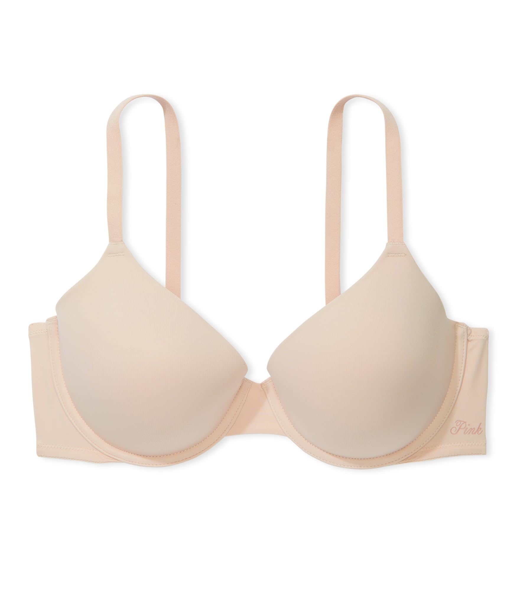 Victoria's Secret Pink Wear Everywhere T-Shirt Bra, Lightly Lined, Smooth, Bras for Women, Beige (36D)