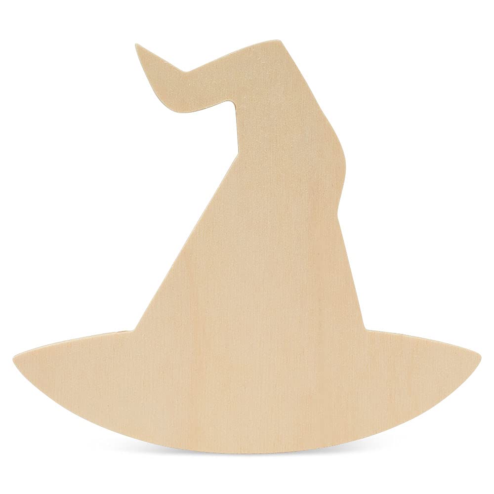 Wood Witch's Hat Cutouts 12 x 10-1/2 Inch, Pack of 3 Fall Unfinished Wood Cutouts to Paint and Display, DIY Halloween Décor, by Woodpeckers