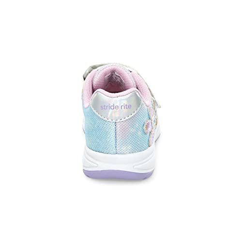 Stride rite Girls SR Lighted Glimmer Sneaker, Iridescent, 10 Wide Toddler