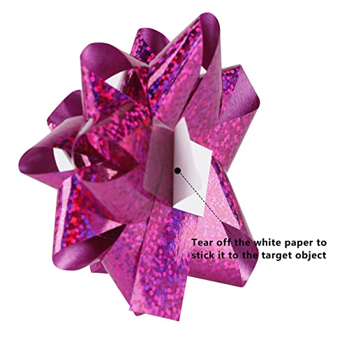WELTOKE 100 Pcs 1" Mini Laser Gift Bows Set, Sparkly Holiday Bows for Gift Wrapping, Christmas Wrapping Ribbon, Crafting, Wedding, Party, Festival, Florist Flower