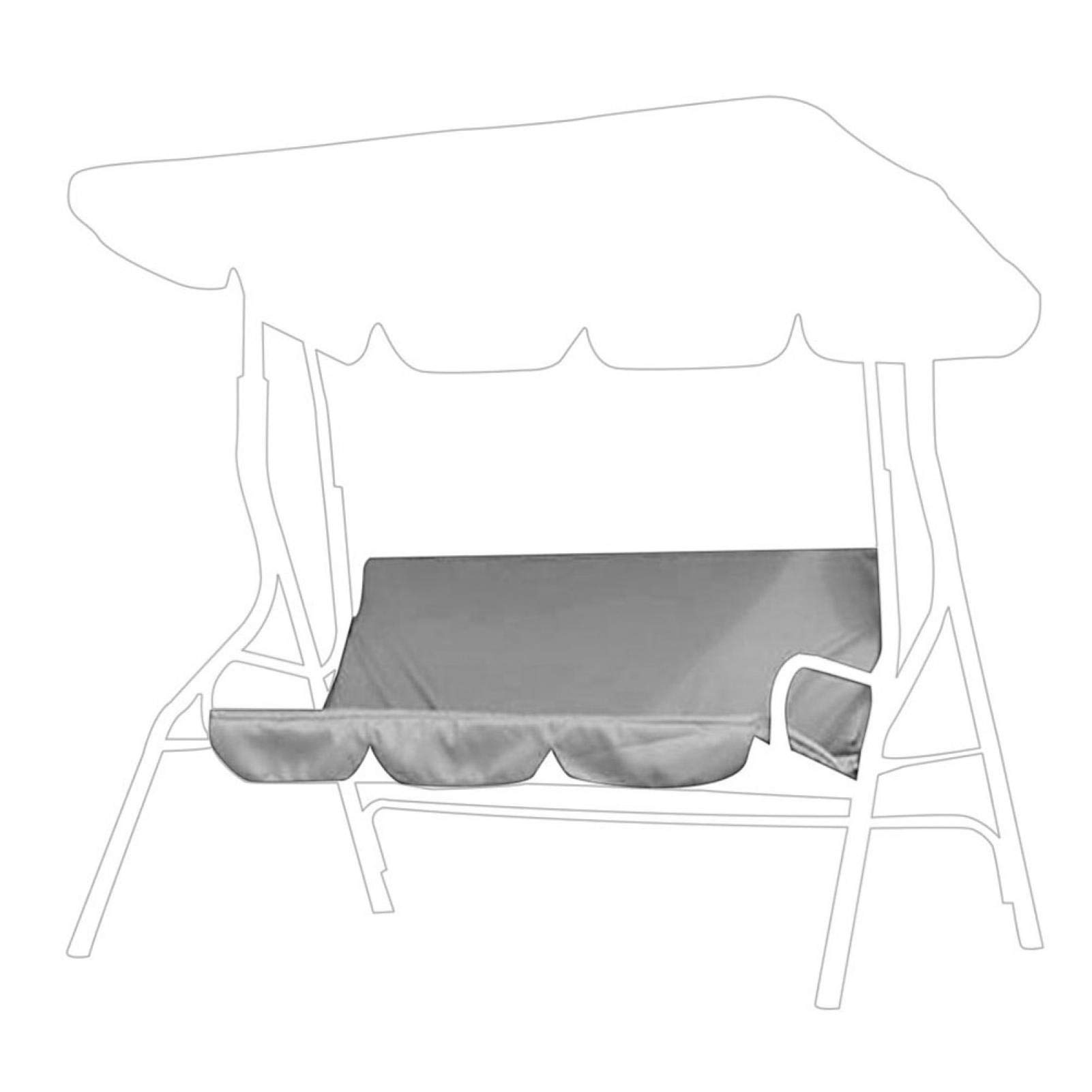 Outdoor Swing 3‑Seat Chair Waterproof Cushion Replacement for Patio Garden Yard(Grey)