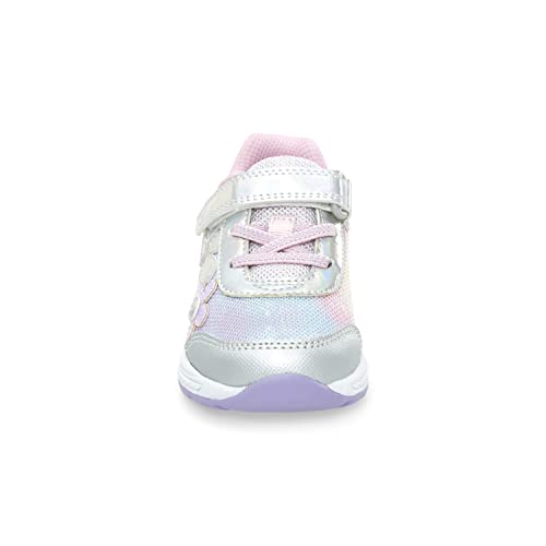 Stride rite Girls SR Lighted Glimmer Sneaker, Iridescent, 10 Wide Toddler