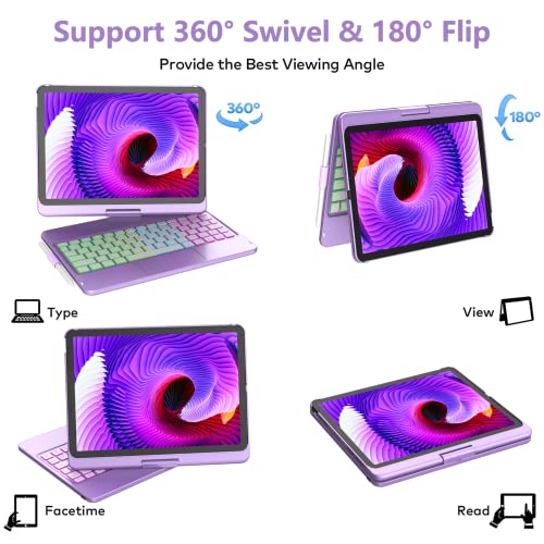 Keyboard Case for iPad Pro 11 inch, Case with Keyboard for iPad Air 5th 4th Generation - Touch Trackpad -10 Color Backlight -360° Protective with Pencil Holder for iPad Pro 11 inch 3rd /2nd/1st Gen