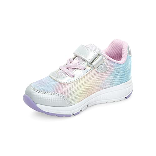 Stride rite Girls SR Lighted Glimmer Sneaker, Iridescent, 10 Wide Toddler