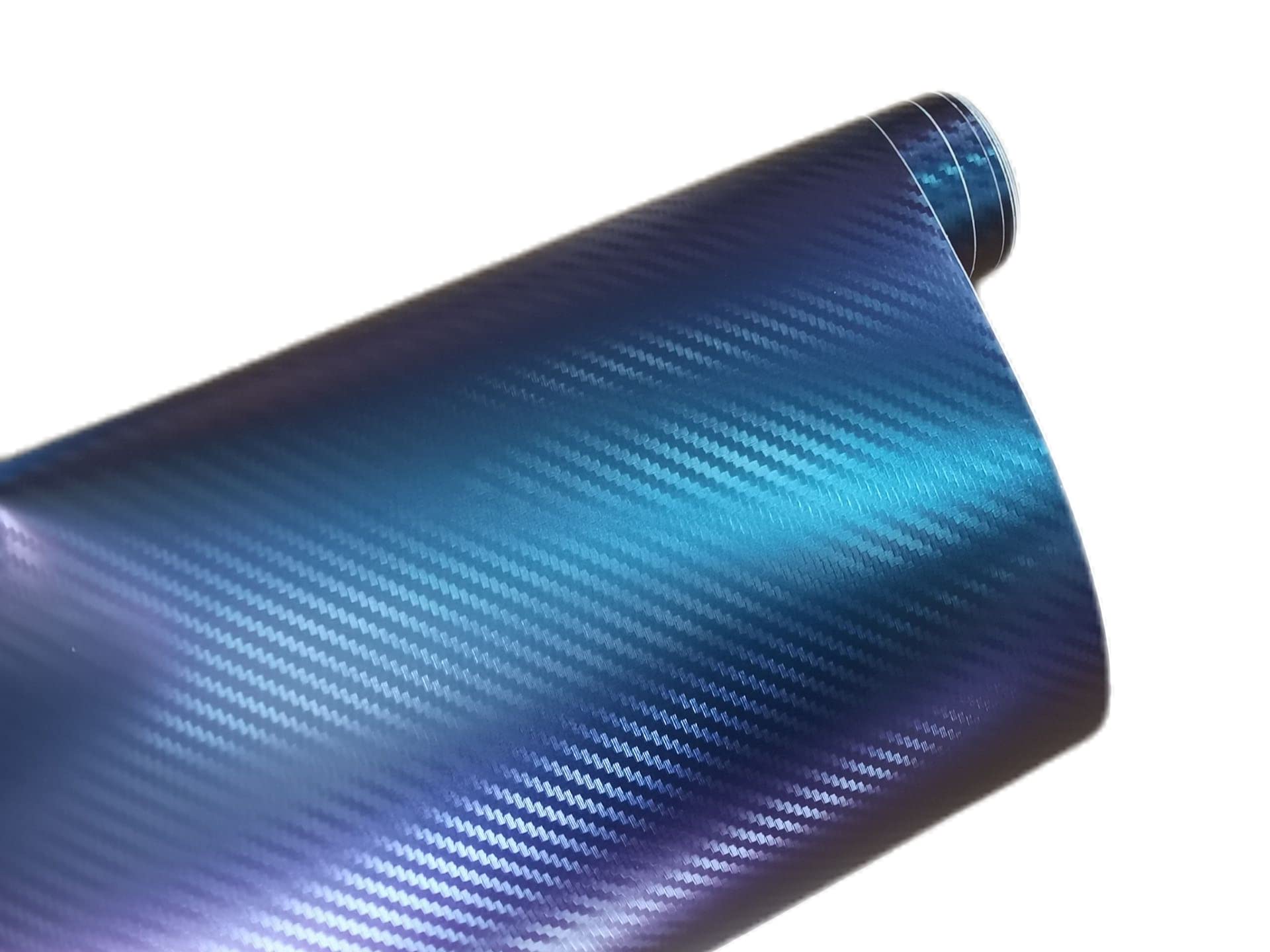 Chameleon Blue to Purple Carbon Fiber Car Vinyl Wrap Sticker Decal Sheet Self Adhesive Bubble Free (1ft x 10ft)