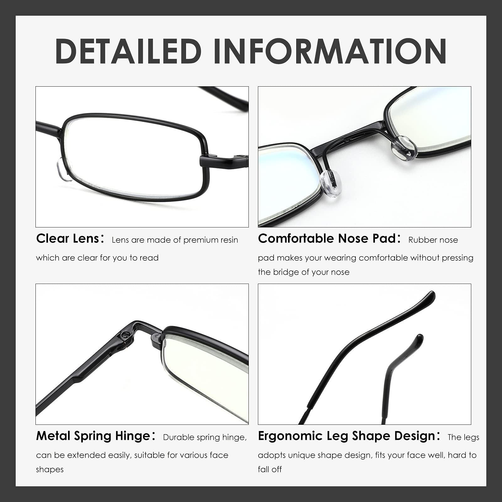 SOPHILY 3 Pack Slim Pocket Reading Glasses for Men Women Blue Light Blocking Compact Readers Spring Hinge Metal Frame Eyeglasses (Yellow Black Grey, 1.25)