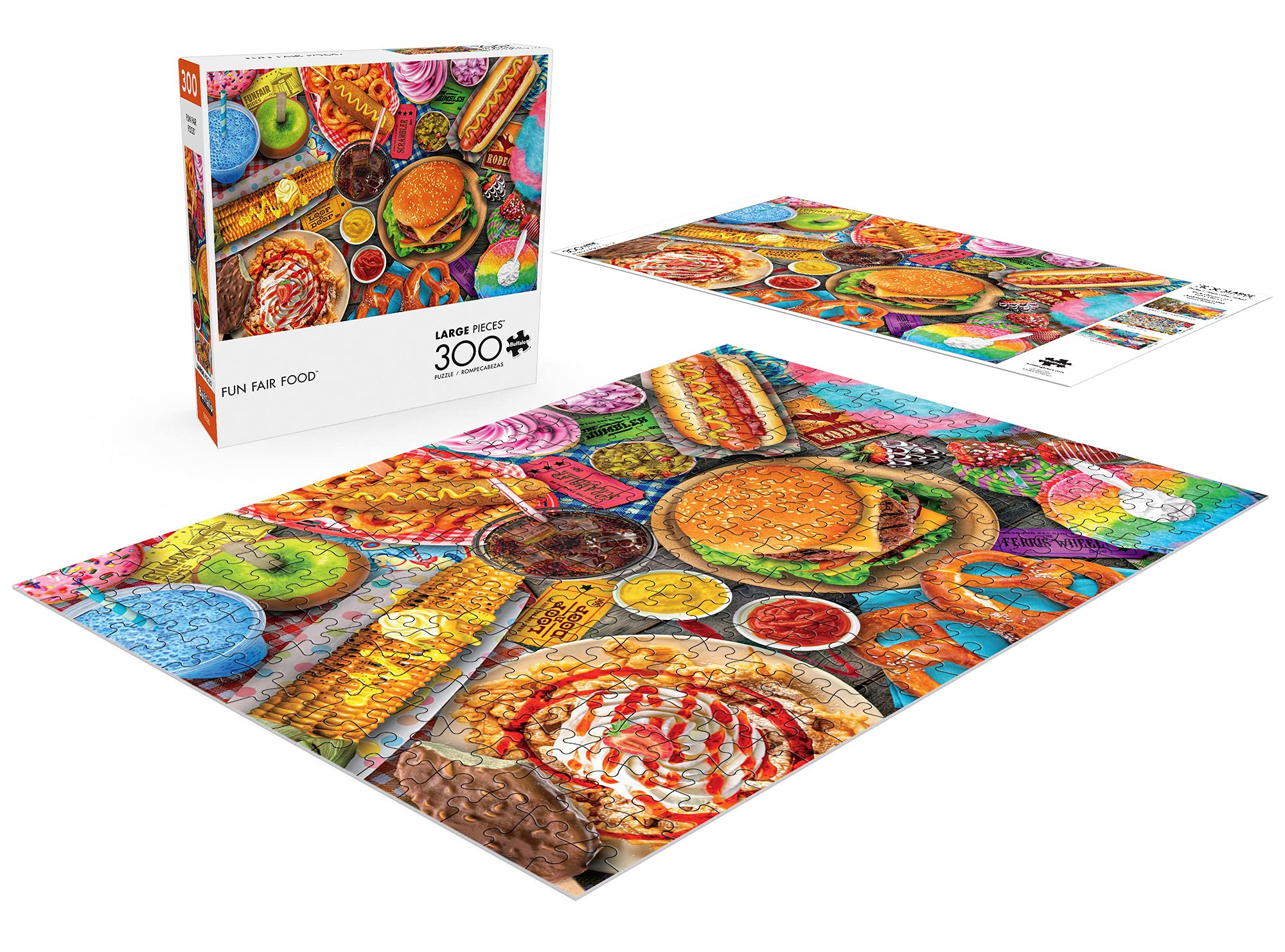Buffalo Games - LARS - Fun Fair Food - 300 Piece Jigsaw Puzzle for Adults -Challenging Puzzle Perfect for Game Nights - Finished Size is 21.25 x 15.00