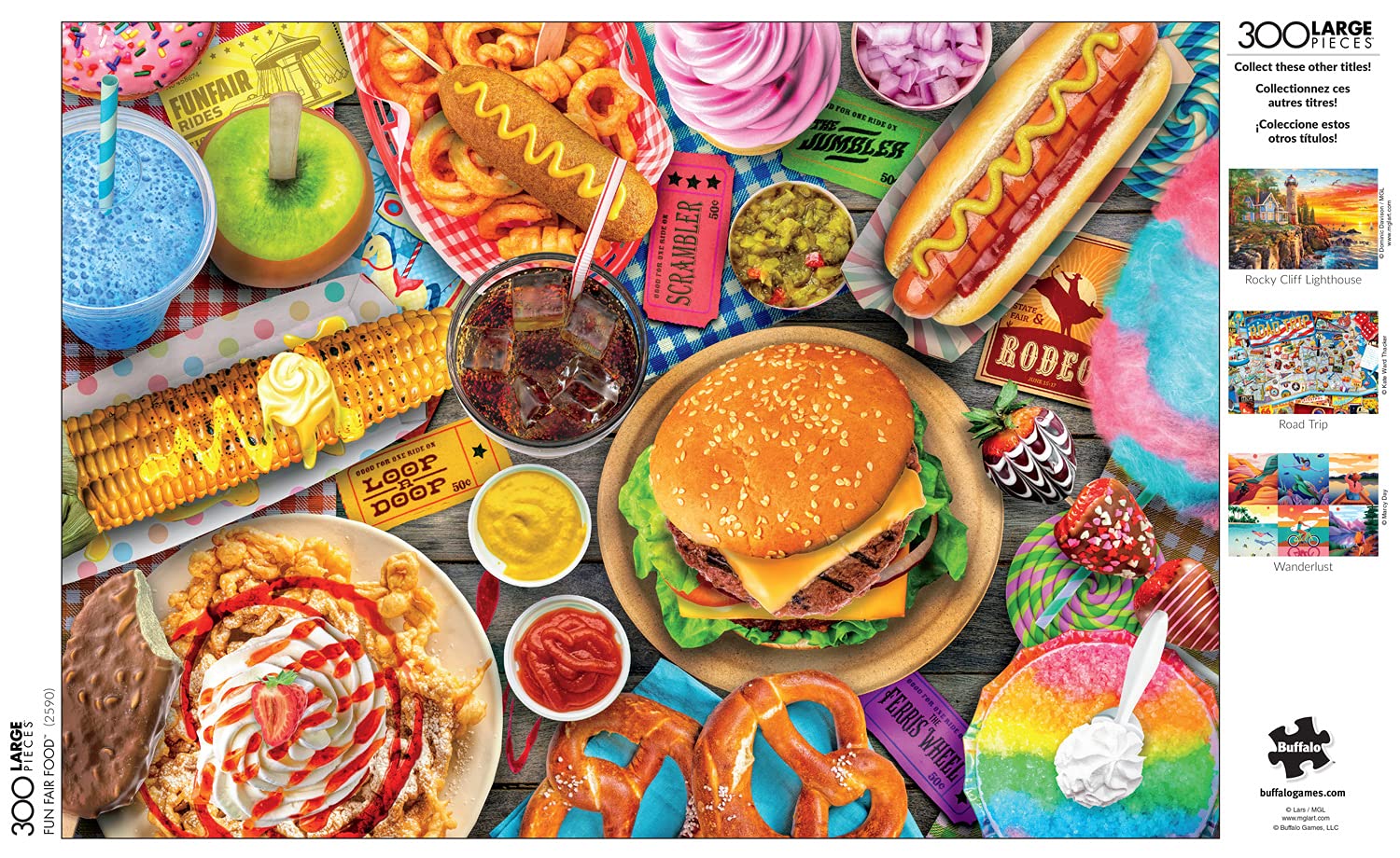 Buffalo Games - LARS - Fun Fair Food - 300 Piece Jigsaw Puzzle for Adults -Challenging Puzzle Perfect for Game Nights - Finished Size is 21.25 x 15.00