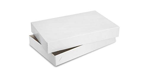 MagicWater Supply White Gloss Cardboard Apparel Decorative Gift Boxes with Lids for Clothing and Gifts, 10x7x1.5 (5 Pack)