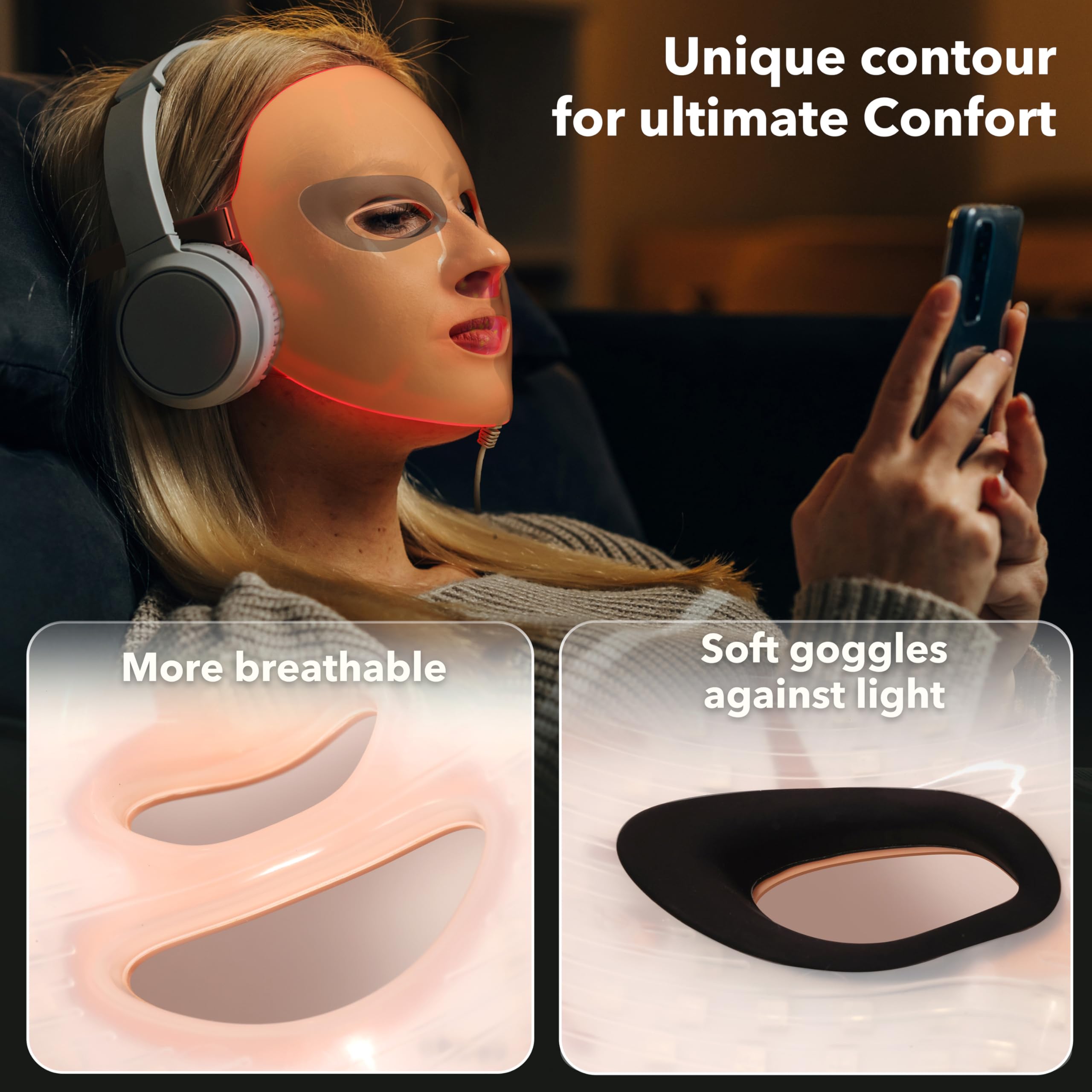 NEWKEY Red Light Therapy Mask for Face Wrinkles, LED Face Mask Light Therapy,7 Colors Photon Red Light Therapy Mask for Face, 20 Minutes Treatment,Adjustable Strap,Plug-in