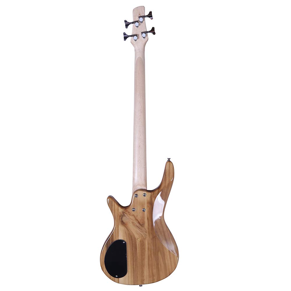 GLARRY Electric Bass Guitar Full Size 4 String Exquisite Stylish Bass with Power Line and Wrench Tool (Burlywood Color)