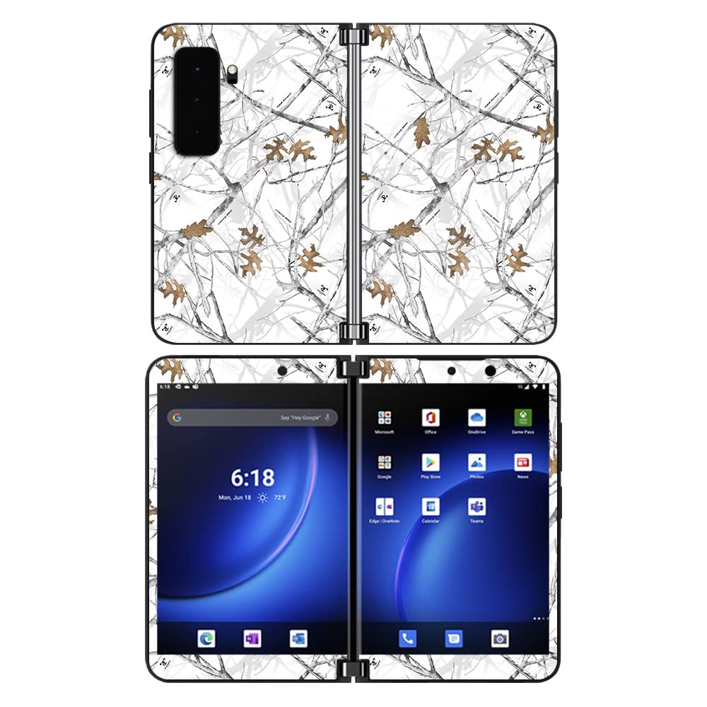 MightySkins Skin Compatible with Microsoft Surface Duo 2 - Conceal Snow | Protective, Durable, and Unique Vinyl Decal wrap Cover | Easy to Apply, Remove, and Change Styles | Made in The USA
