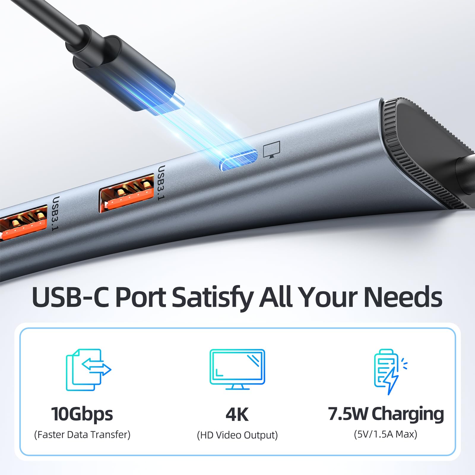 Docking Station USB C Video,8K Laptop Docking Station Dual Monitor 8K@60Hz 2*HDMI,USB-C Hub with USBC Video Output,4 * 10Gbps USB Port,Ethernet,100W PD for Portable Monitor,MacBook Pro/Air,Dell,HP
