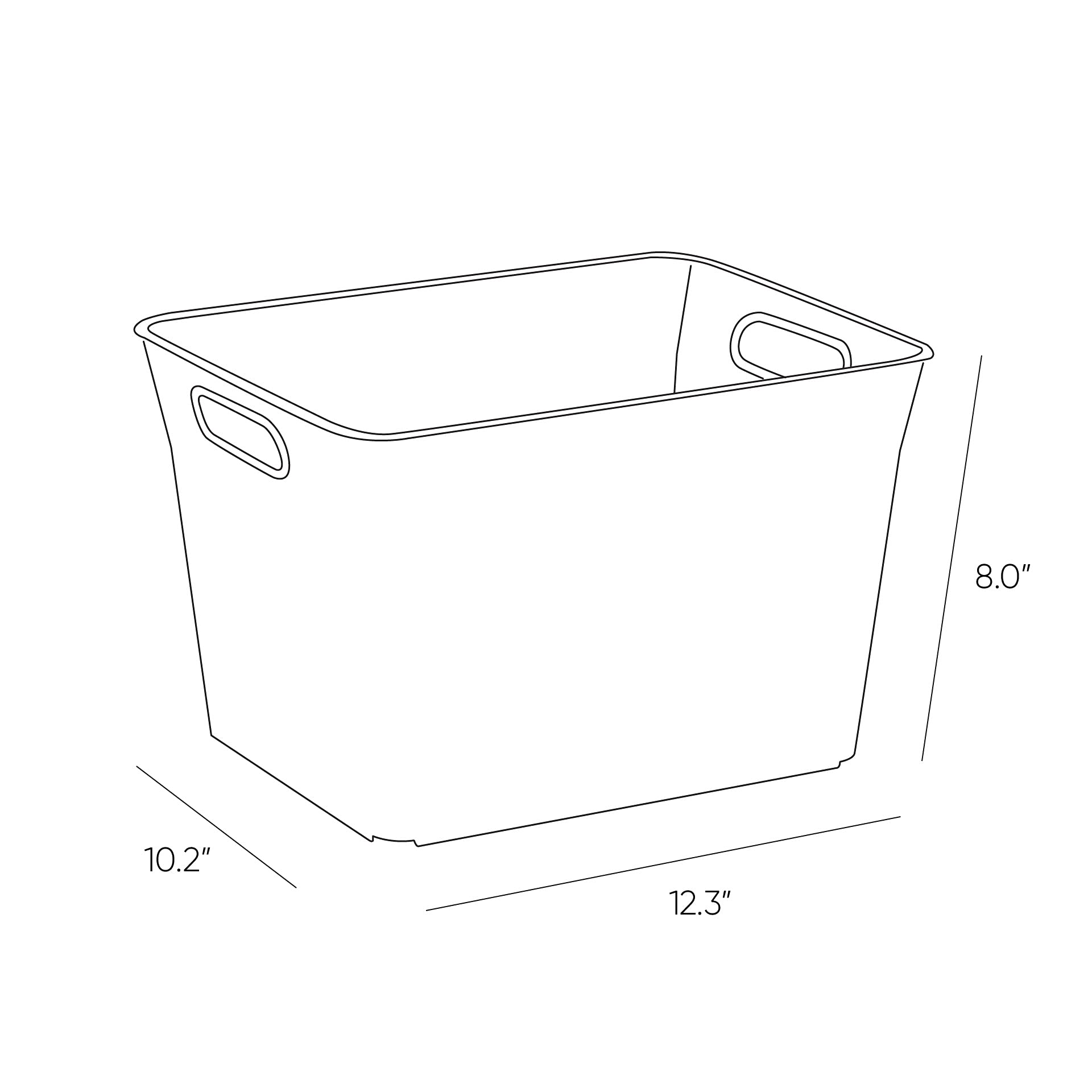 Curver Set of 6 Medium V Basket Decorative Plastic Organization and Storage Basket, White with Tweed Pattern
