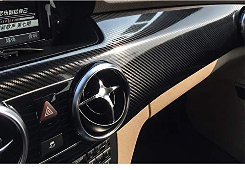 5D High Gloss Black Carbon Fiber Vinyl Roll 1ft x 5ft Bubble Free Air Release Automotive Car Wrap Film
