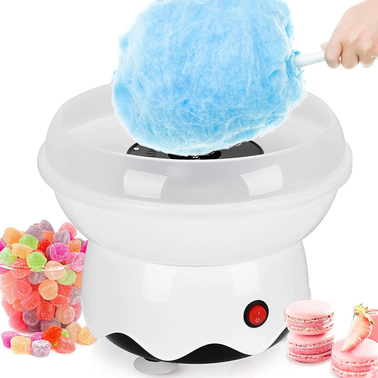 Cotton Candy Machine, Automatic Floss Maker Homemade Quick Heating Machine for Kids Parties, White