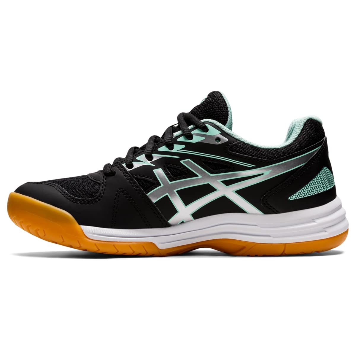 ASICS Kid's UPCOURT 4 Grade School Volleyball Shoes, 3, BLACK/FRESH ICE