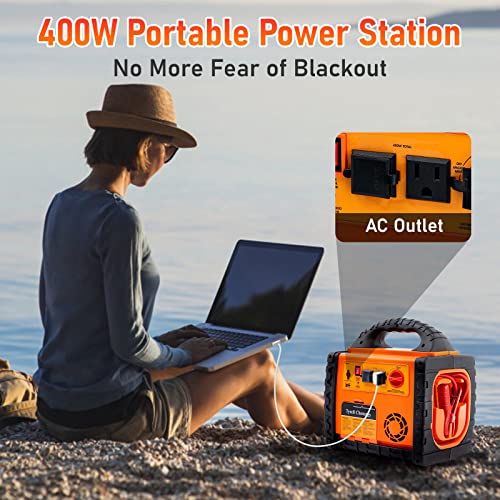 Tyrell Chenergy Jump Starter with air Compressor, 400W Power Inverter Dual AC/DC Ports,2.1A USB Port
