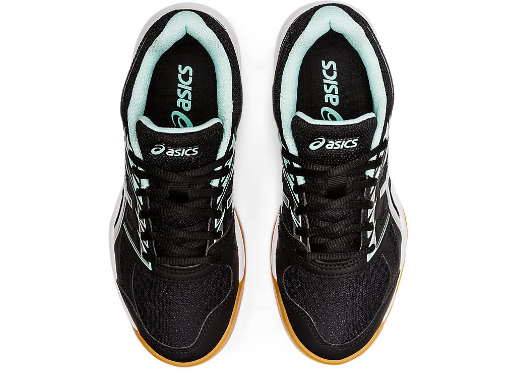 ASICS Kid's UPCOURT 4 Grade School Volleyball Shoes, 3, BLACK/FRESH ICE