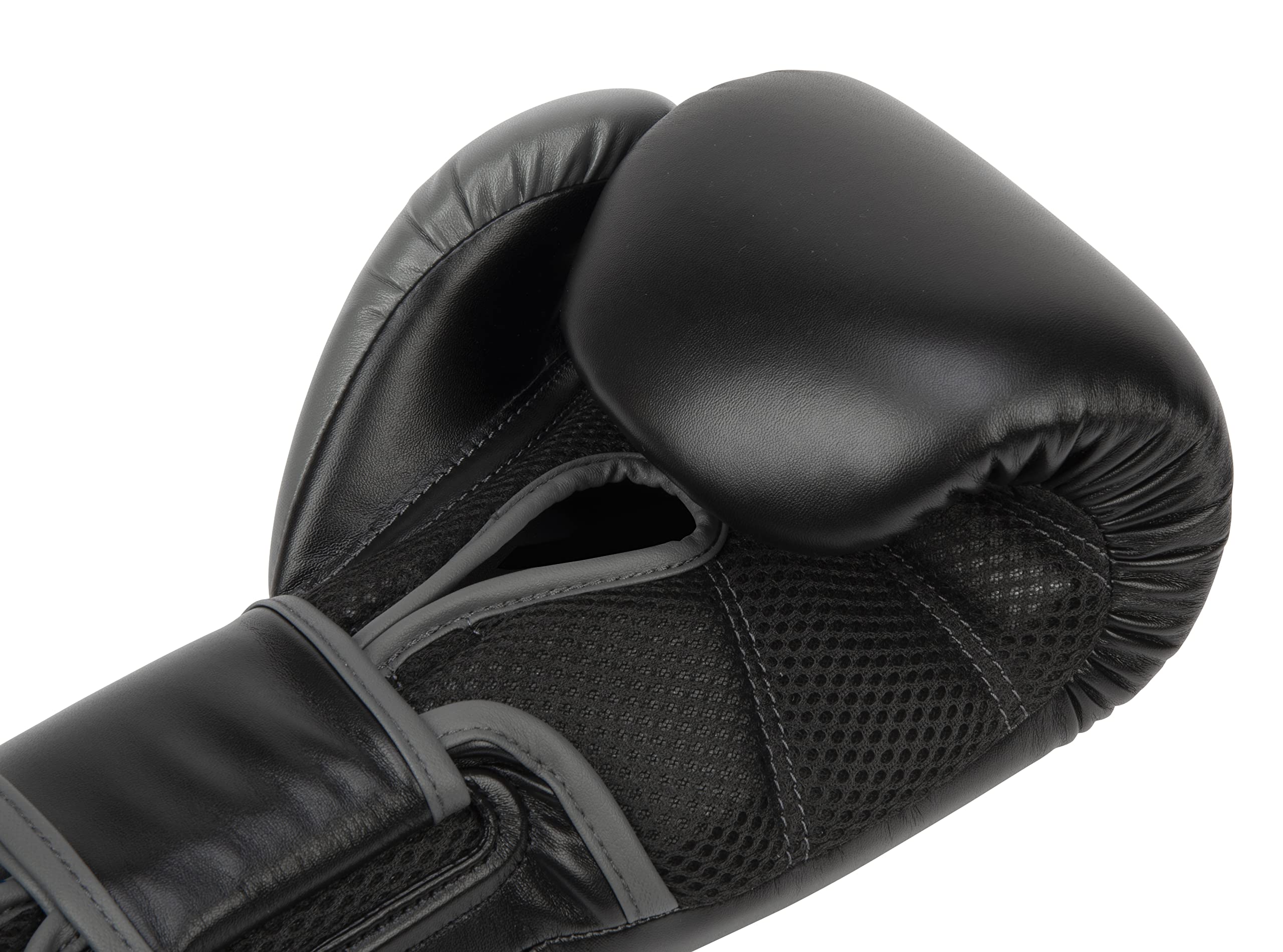 Everlast Powerlock 2 Hook & Loop Pro Training Gloves | Fight Training Gloves | Hook and Loop with Five-Layer Foam & Wrist Support | Heavy Bag & Fitness Training (Black/Gray,16Oz)
