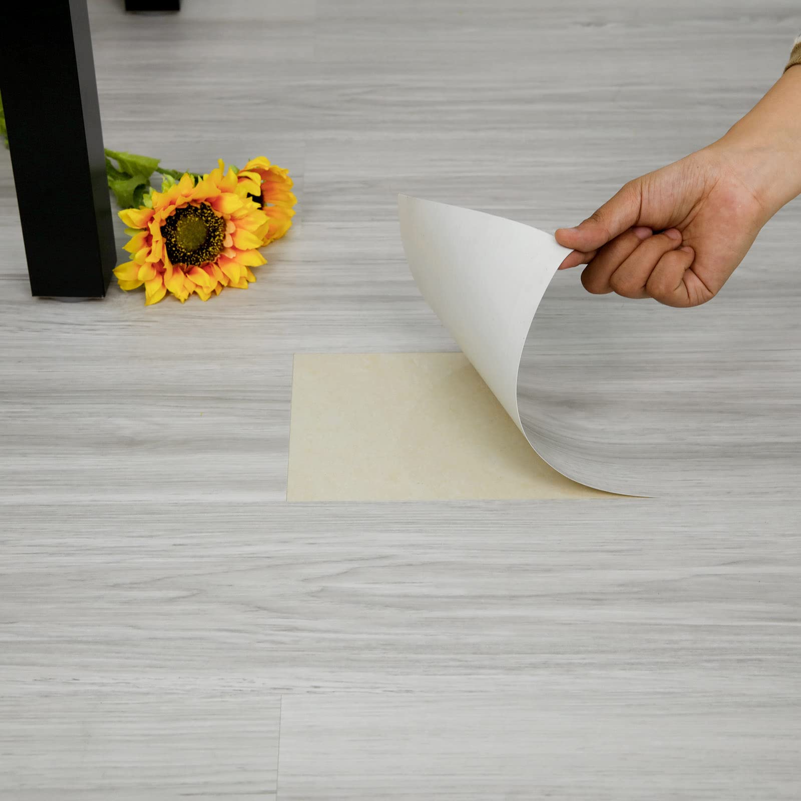 Peel and Stick Floor Tile, Vinyl Plank Flooring, 10-Pack 15 Sq.Ft, Natural Wood Look, Self Adhesive Durable and Waterproof for Transfer Bedroom, Kitchen, RV, Bathroom and Living Room